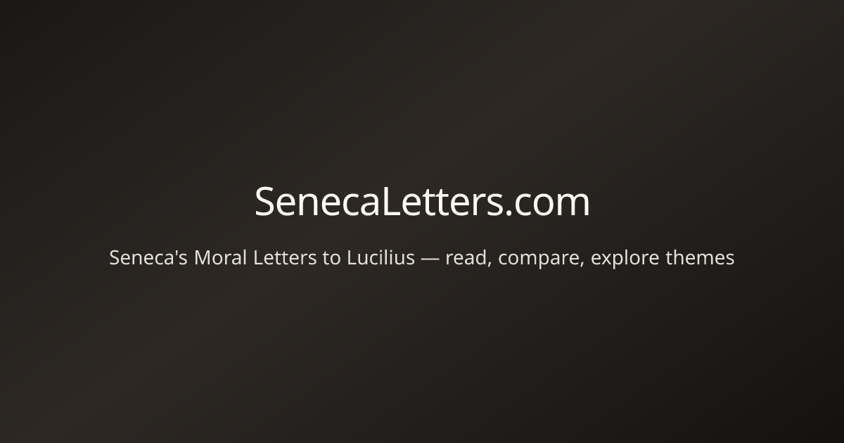 The Moral Letters To Lucilius SenecaLetters